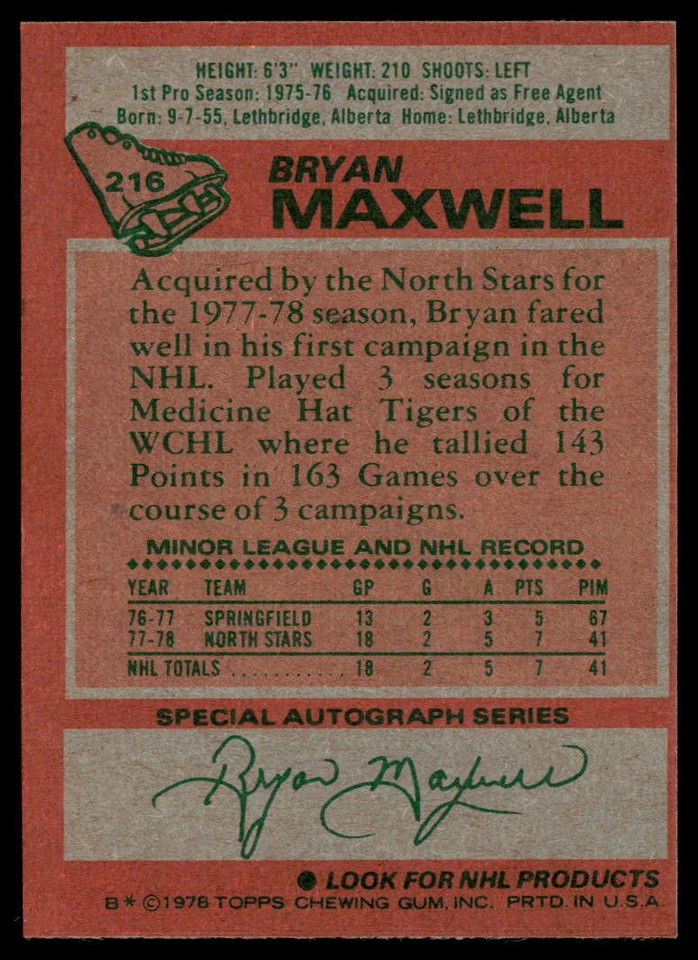 Bryan Maxwell 1978-79 Topps #216 Corners | eBay