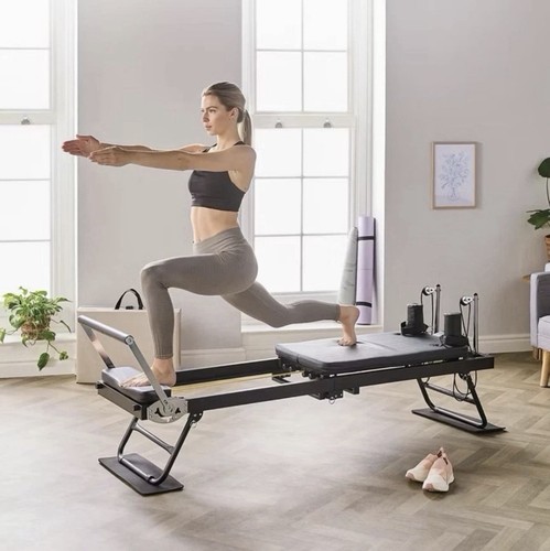 Aldi Pilates Reformer Stretch Machine - Foldable Home Gym Equipment ...