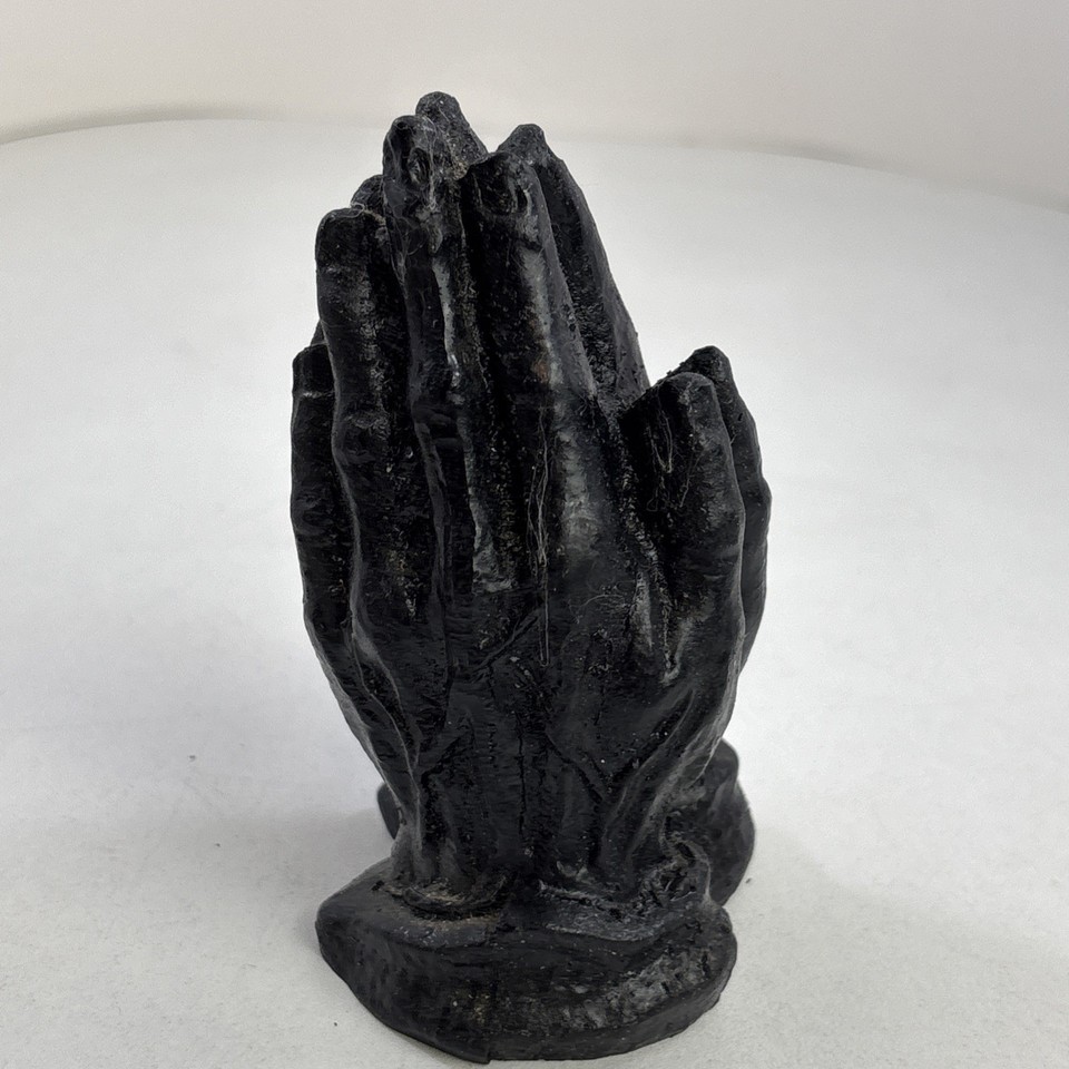 Vintage Black Resin Praying Hands Sculpture Small | eBay