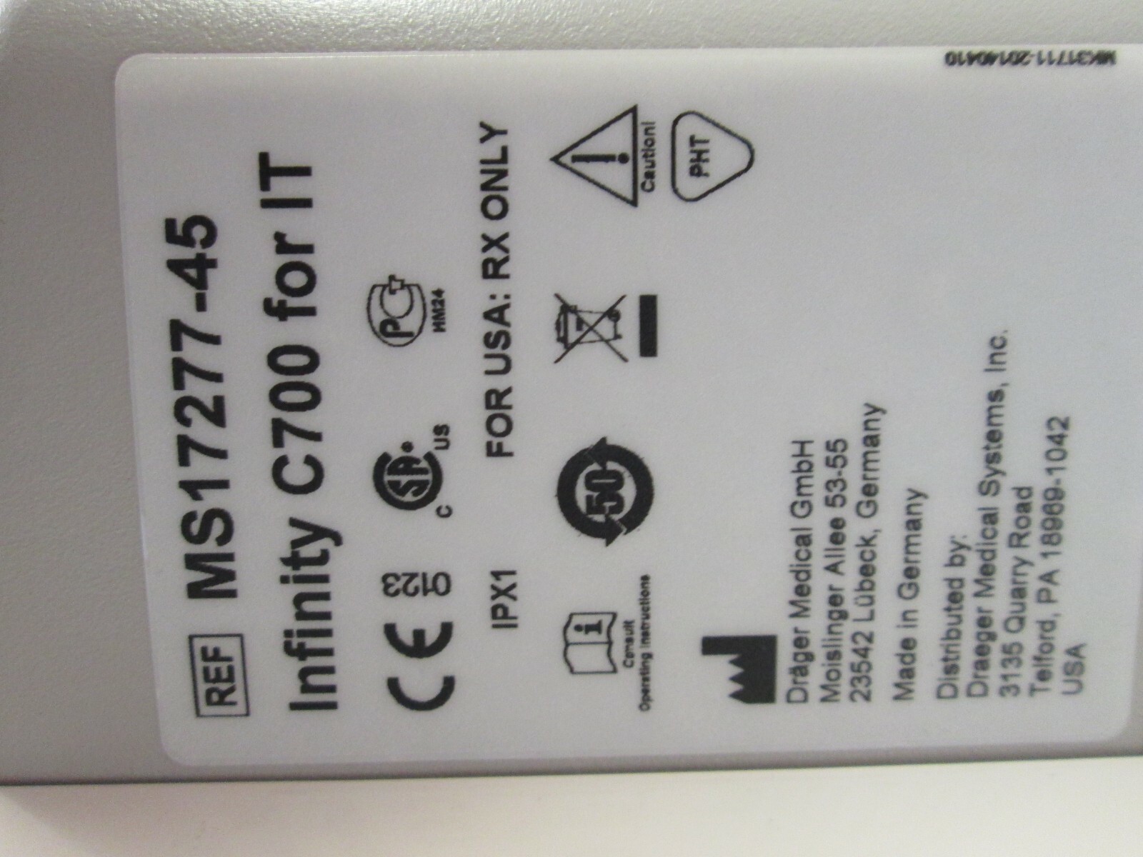 Drager Infinity C700 for IT MS17277-45 with Power Adapter | eBay