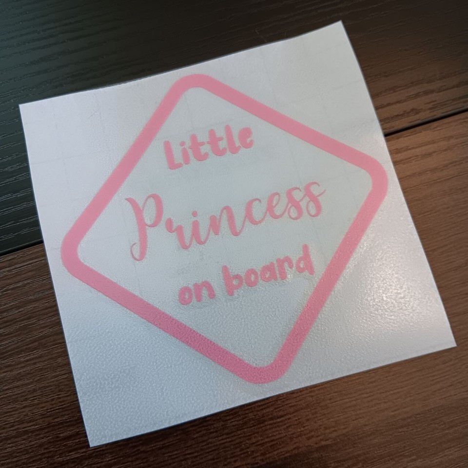 LITTLE PRINCESS ON BOARD Die Cut Sticker Vinyl Decal Cup Car Windows ...