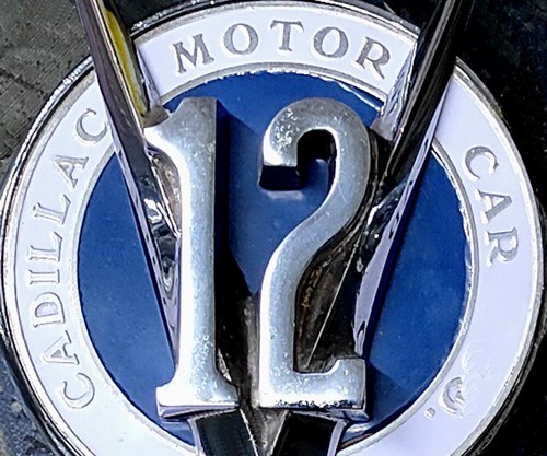 Vintage Cadillac Car V12 Front Radiator Grill Badge Emblem Heavy Brass ...