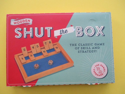 THE GAMES CUPBOARD Shut-the-Box WOODEN Number Dice Game Sliding Wood ...