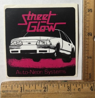 Vintage Street Glow Auto-Neon Systems Logo Decal Sticker Hot Rod ...