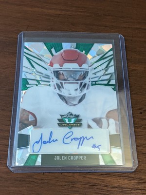 2022 Leaf Valiant Football Crystal Green Jalen Cropper AUTO 25/30 ...