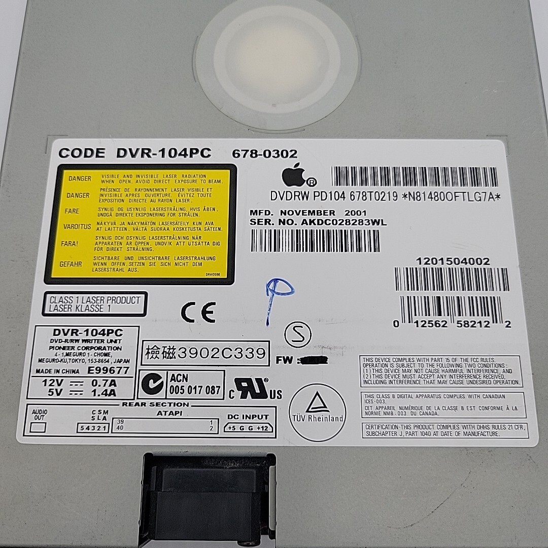 Apple DVD-RW Drive DVR-104PC 678-0302 Parts Only | eBay