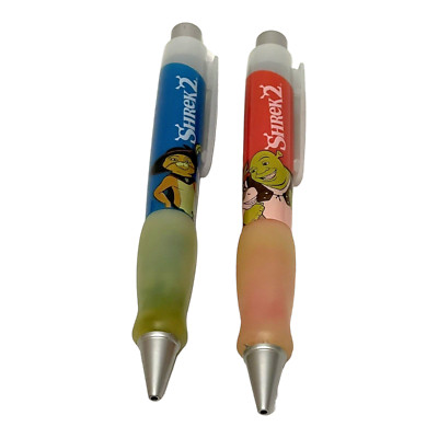 Shrek 2 Ink Pens - Shrek, Donkey, Puss In Boots - DreamWorks - Works No ...