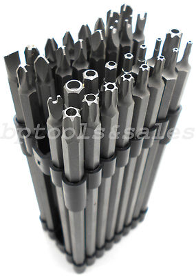 32 Pc Extra Long 6" Security Bit Set Tamper Proof Hex Torx Star Tri ...