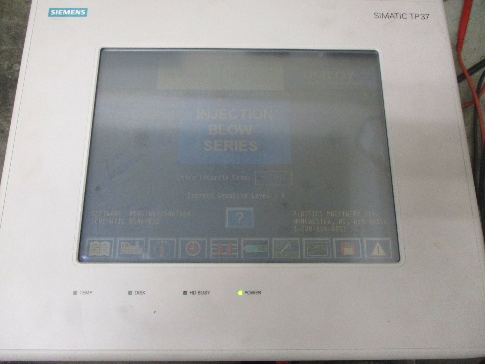 Siemens 6AV3637-1PL00-0AX0 Simatic TP37 Touch Panel Display 24VDC TP37 ...