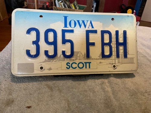 Iowa License Plate Scott County 395 FBH 1996 Base | eBay