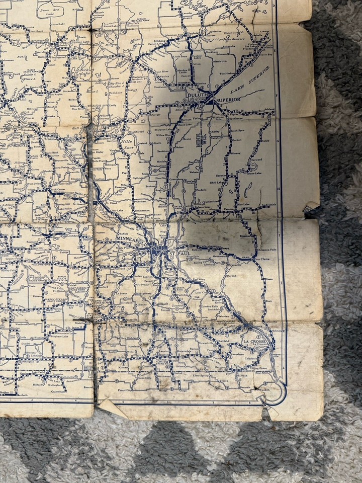 SHELL GASOLINE ROAD MAP MINNESOTA *please see pictures for condition ...