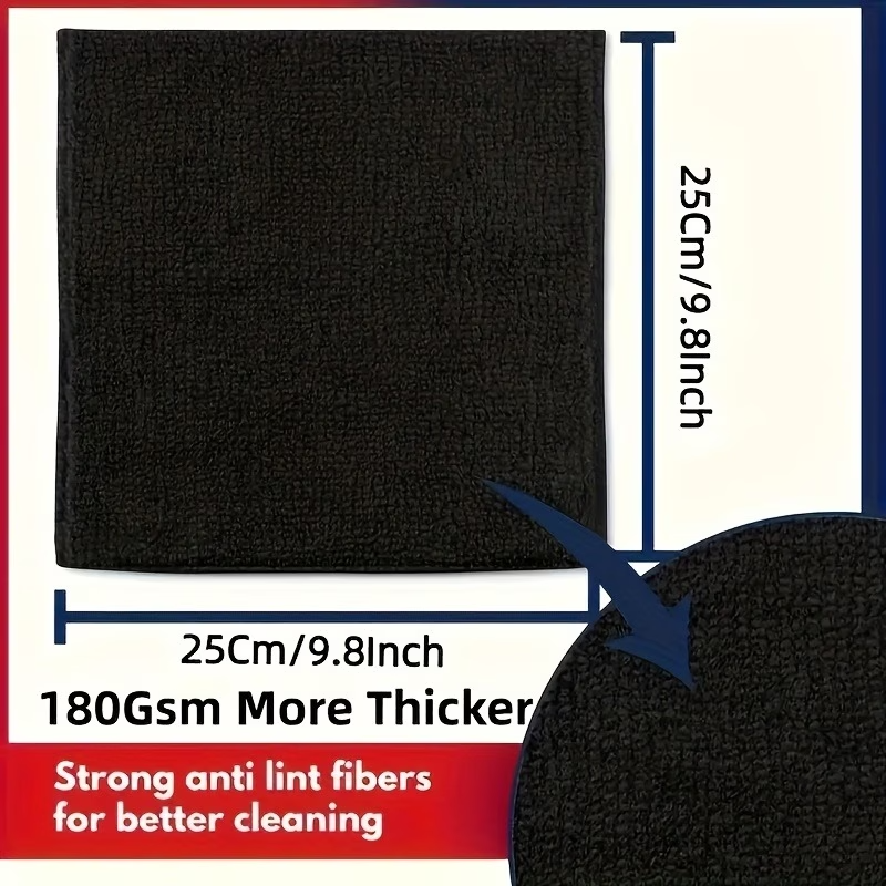 10pcs Microfiber Kitchen Towels, Black Cleaning Cloth Set, Highly ...