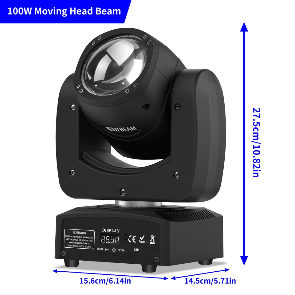 8X 150W LED Beam Gobo Moving Head Light 4 in 1 RGBW DMX Stage DJ Disco ...