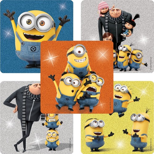 Minions Stickers x 5 - Minions Party - Glitter Design - Birthday Party ...