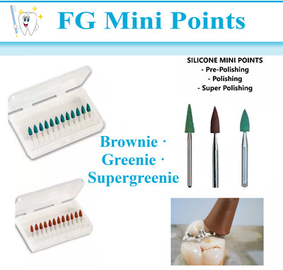 SHOFU Type Dental Mini Points, FG Greenie Brownie Point Pre-Polishing ...