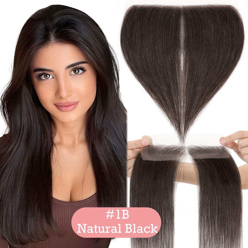 Middle Part Women Topper 100% REMY Human Hair Toupee Forehead Hairline ...