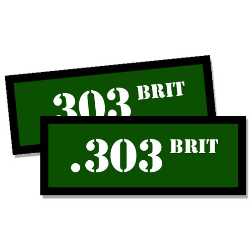303 BRIT Ammo Can Stickers 2x Ammunition Gun Case Labels GREEN Decals 2 ...