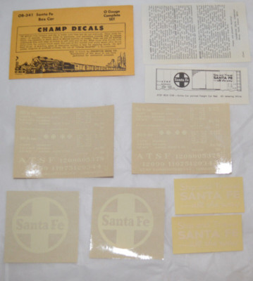 O Scale Champ Decals OB-341 Santa Fe Box Car | eBay