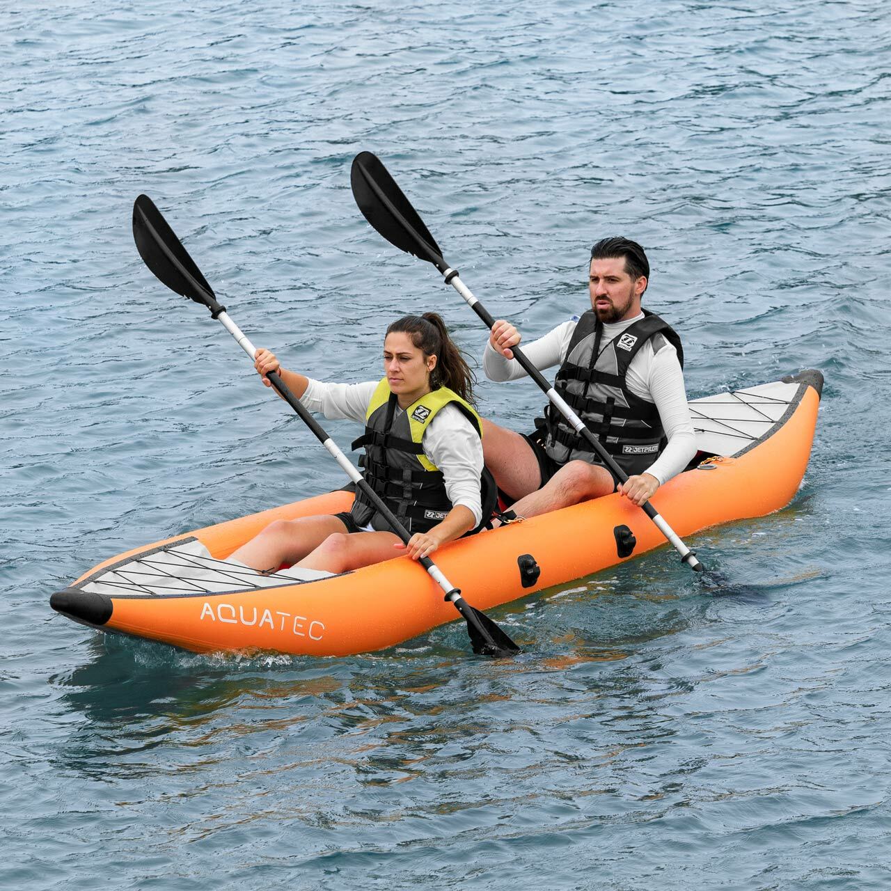 AquaTec Inflatable Kayaks [1/2 Person] | LUXURY CANOE BOAT + Paddle ...