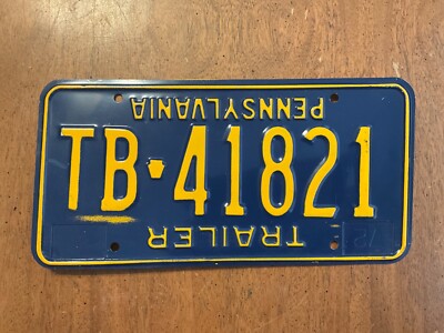 1972 Pennsylvania Trailer ERROR License Plate Tag INVERTED MISPRINT | eBay