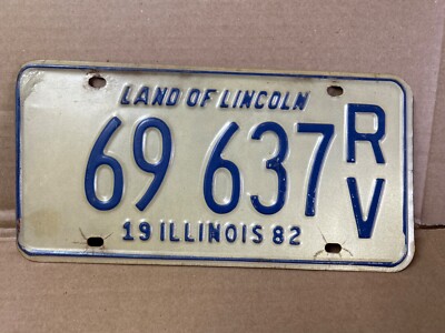Vintage 1982 Illinois RV License Plate | eBay