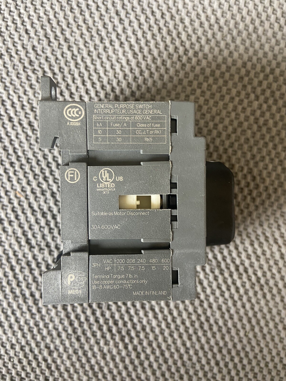 ABB OT25F3 Non-Fusible Disconnect Switch, 3 Pole, Used | eBay