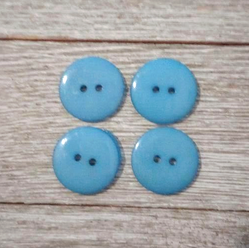 4 Periwinkle Blue Buttons Sewing Crafting Round 2 Hole Flat Resin .75 ...
