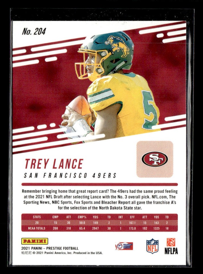 2021 Panini Prestige #204 Trey Lance Rookie Card San Francisco 49ers | eBay