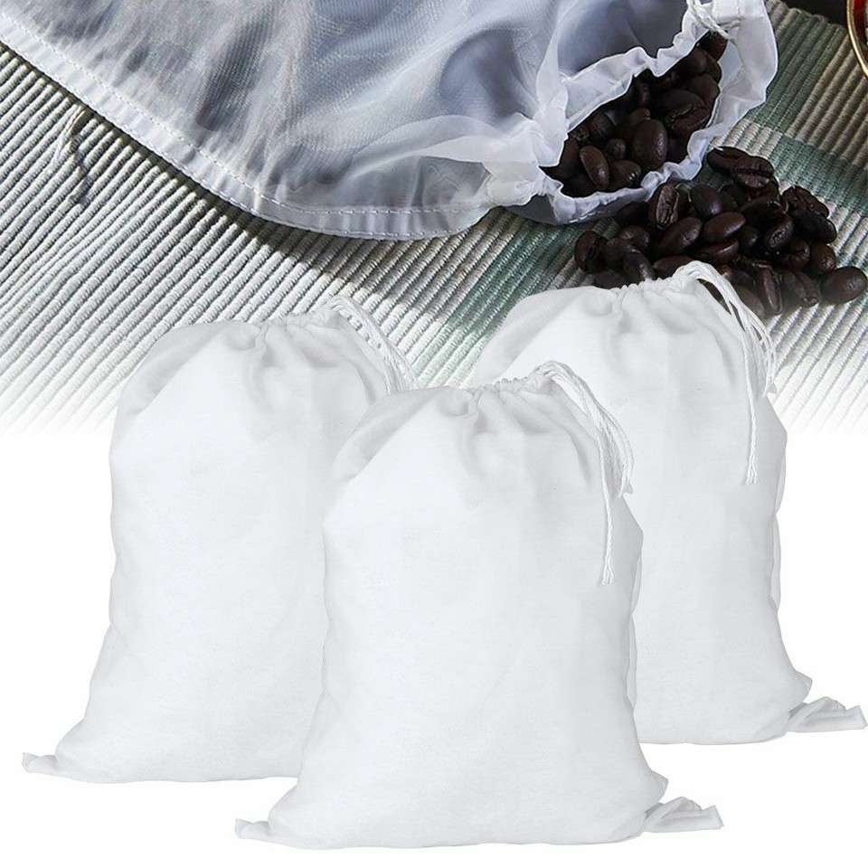 3/6x Reusable Fine Mesh Nut Milk Cheese Cloth Bag Cold Brew Coffee ...