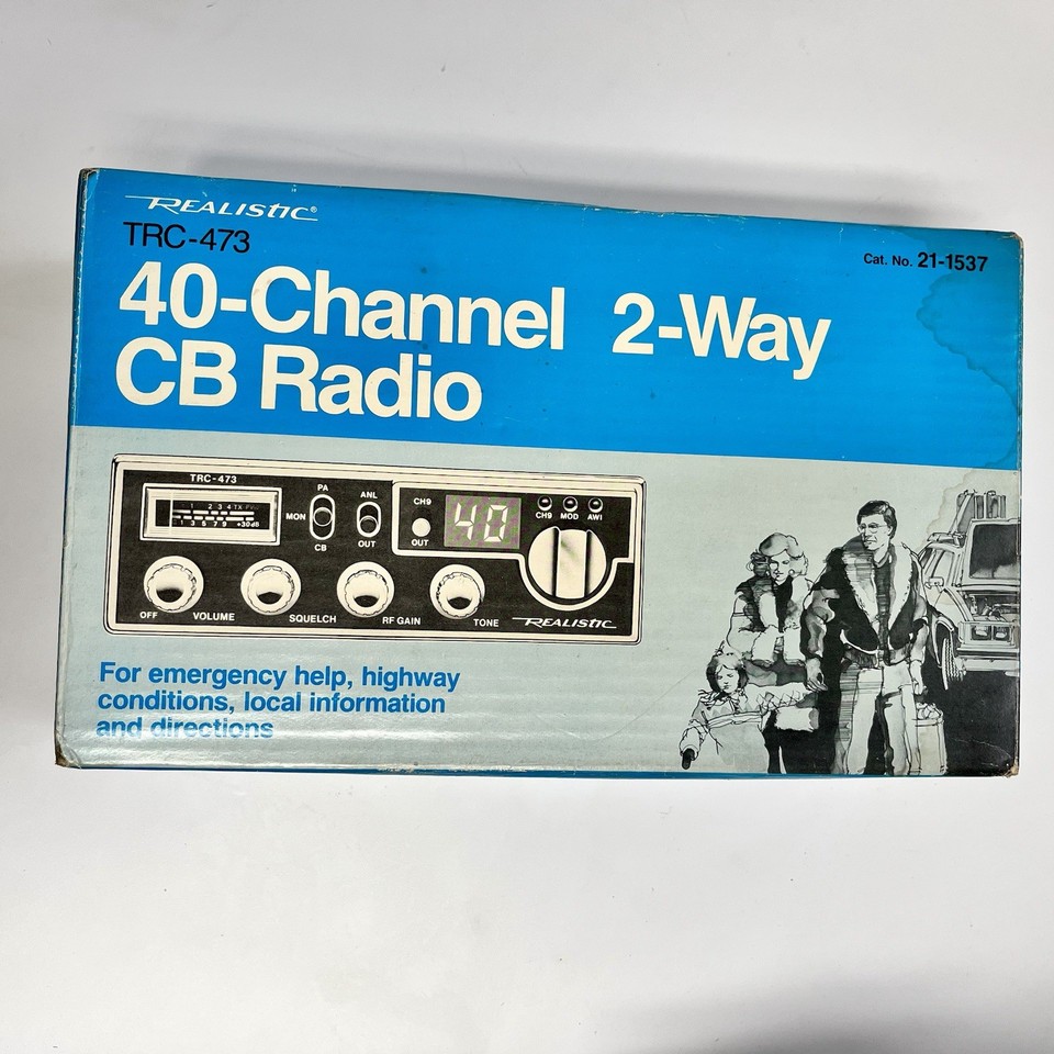 Realistic CB 40-Channel Mobile Transceiver TRC-473 2-way Microphone Box ...
