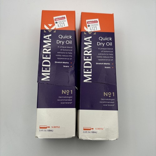 Lot of 2 MEDERMA Quick Dry Oil Reduce Scars Stretch Marks 2oz each NIB ...