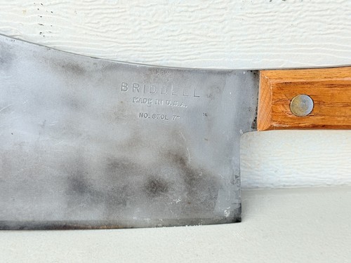 VINTAGE BRIDDELL Meat Cleaver USA 870L 7” Butchers Knife Tool | eBay