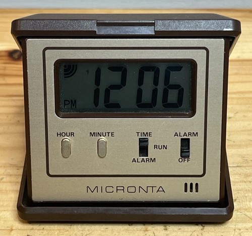 VTG! Micronta Digital LCD Travel Alarm Clock Collapsable 63-707 ~Made ...