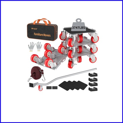 Upgraded Heavy-Duty Dollies Set with Wheels & Safety Gloves ...