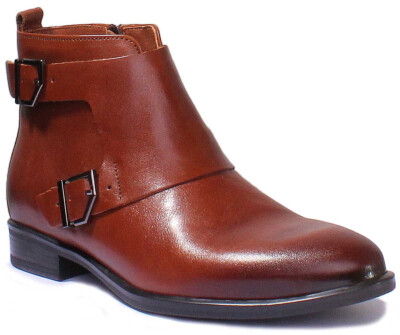 Justin Reece 7900 Womens Leather Matt Brown Flat Military Boots UK Size ...