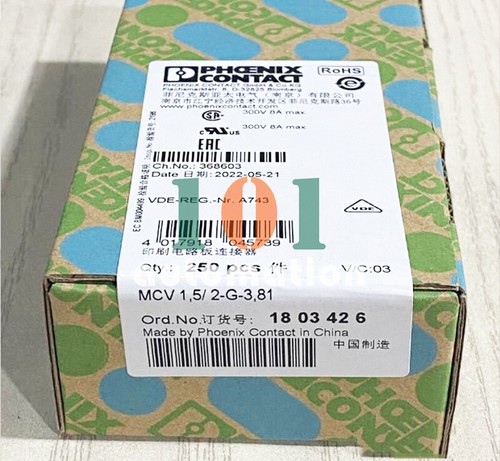 QTY:250 NEW FOR PHOENIX Circuit board connector MCV 1.5/2-G-3.81 ...