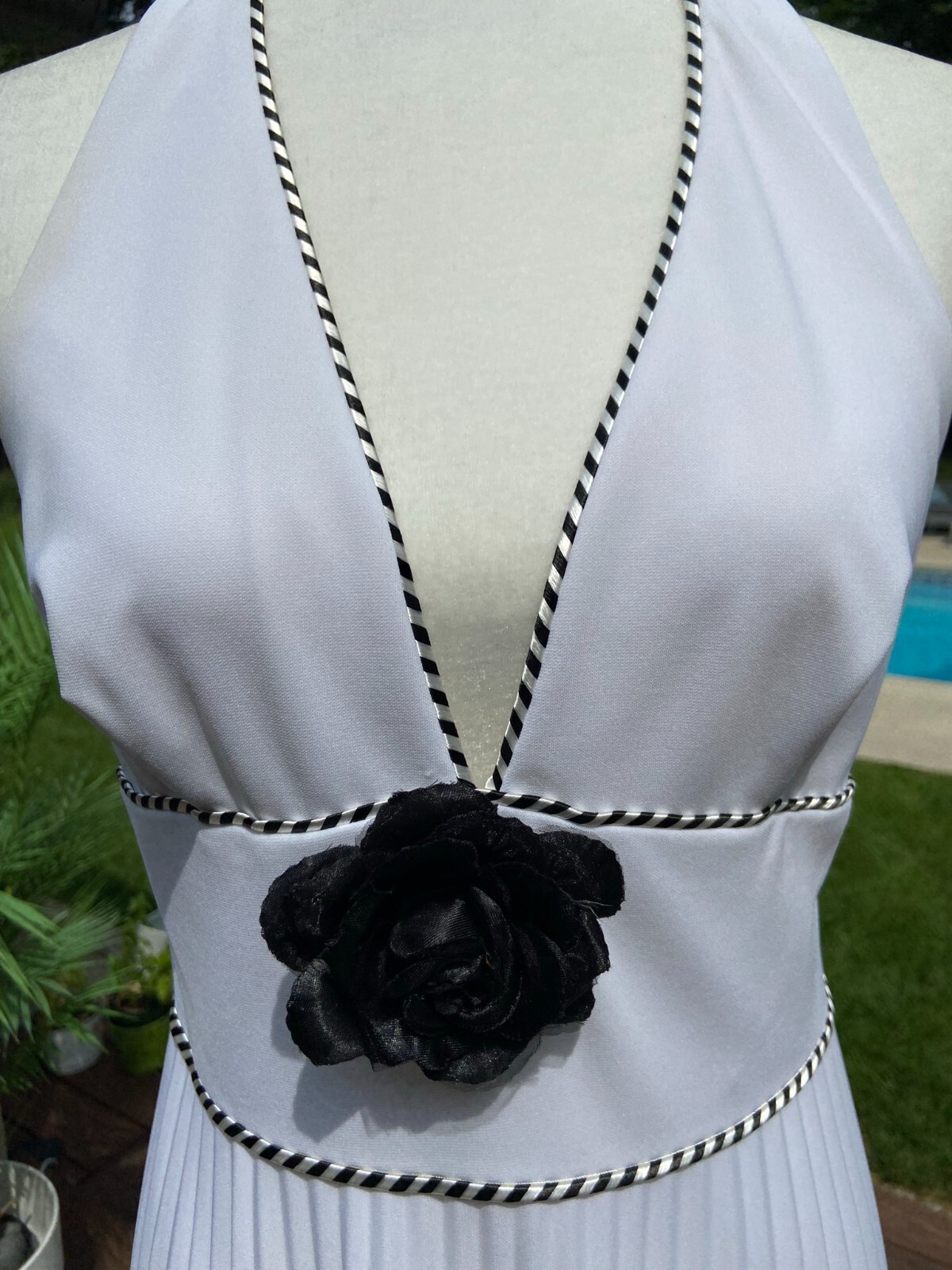 ABS White Halter Dress Backless Island Wedding 6 - Gem