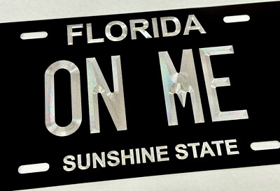 Custom Florida State Car Tag Diamond Etched Engraved Front Metal ...