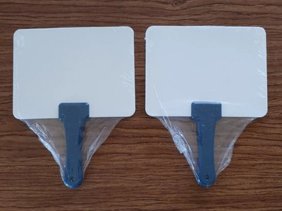 New White Plastic Double Sided Write on Wipe Off Board Paddle (SET OF 2 ...