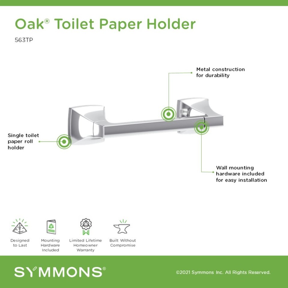 Symmons 563TP Oak Wall Mounted Toilet Paper Holder - Black | eBay