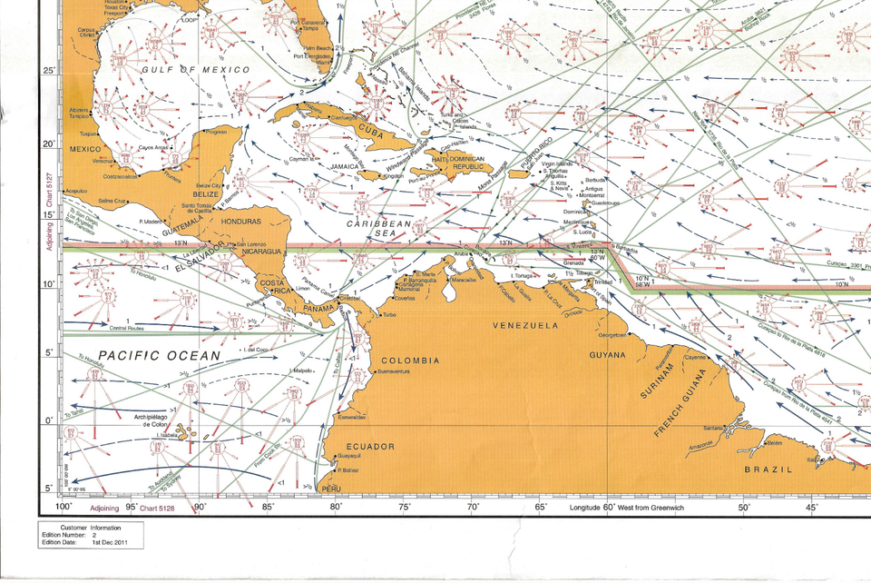 5124(9) Routeing Chart North Atlantic Ocean September Chart Map Marine ...