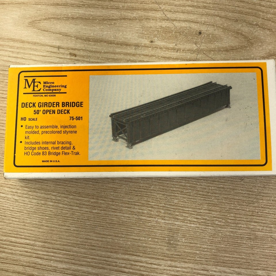 Micro Engineering Co Ho Scale Deck Girder Bridge 50' Open Deck #75-501 ...