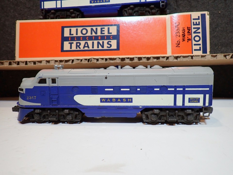 LIONEL POSTWAR 2367 Power WABASH F-3 A&B-UNIT DIESEL LOCOMOTIVE RUNS ...