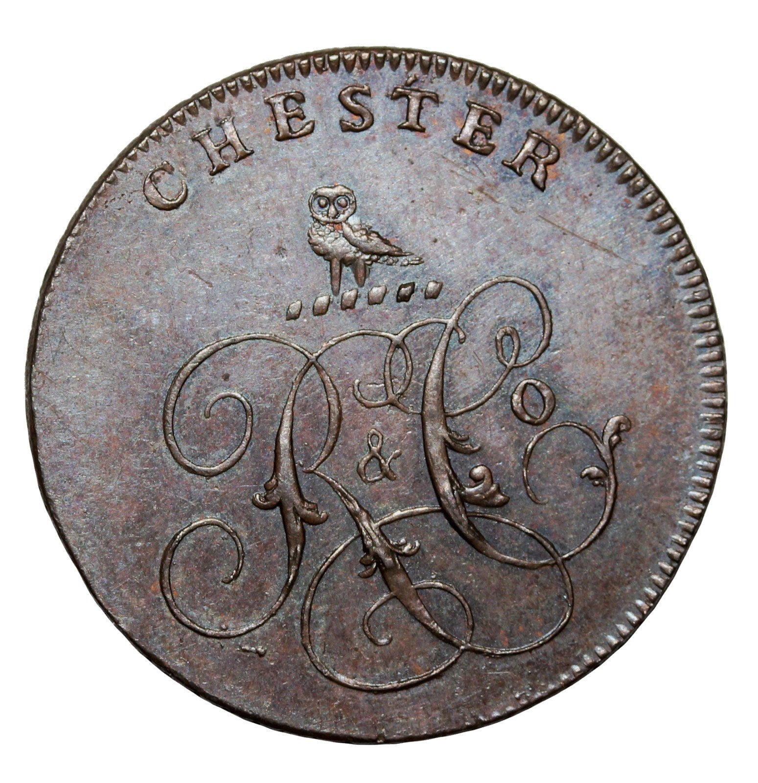 England 1790's Cheshire Chester Kempson's Roe & Co Halfpenny Conder ...