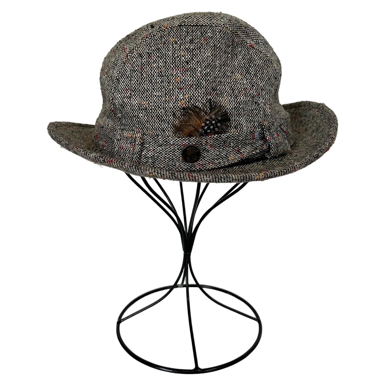 Vintage Irish Fedora Hat Tweed Crushable Du Pont Smal… - Gem