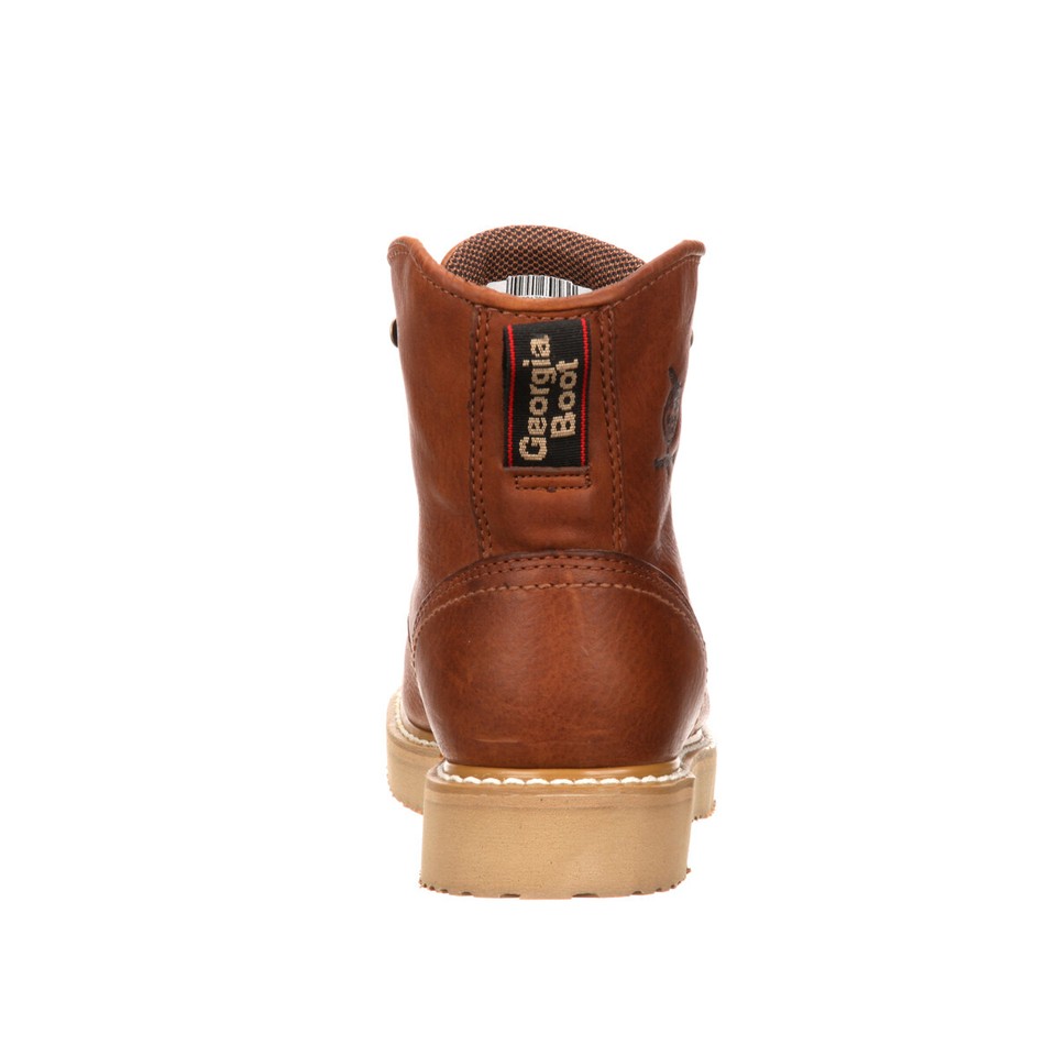 Georgia Farm 'n Ranch Mens Barracuda Leather Wedge Work Boots | eBay