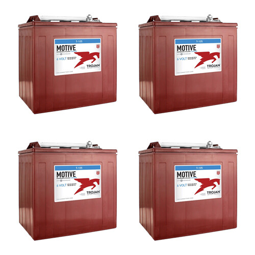 6 Volt Scissor Lift/Floor Scrubber Batteries - Trojan T-105 (4 Pack ...