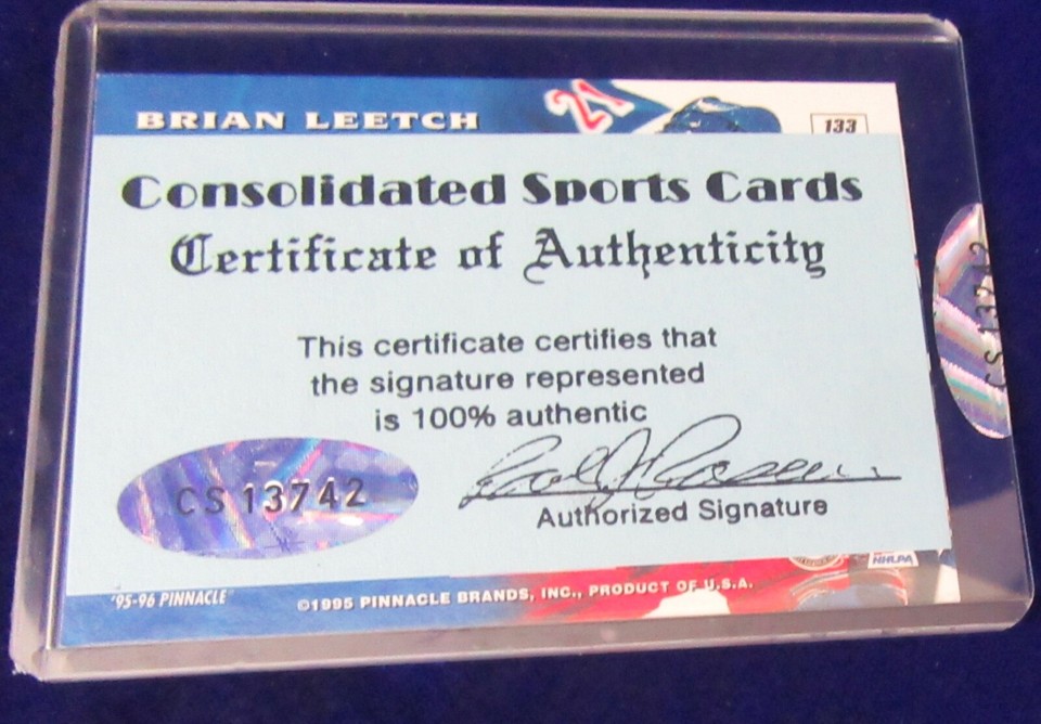 RARE SIGNED ORIGINAL W/COA BRIAN LEETCH NY RANGERS NHL CARD | eBay