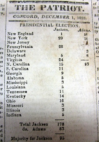 1828 newspaper ANDREW JACKSON is ELECTED PRESIDENT of the US ...