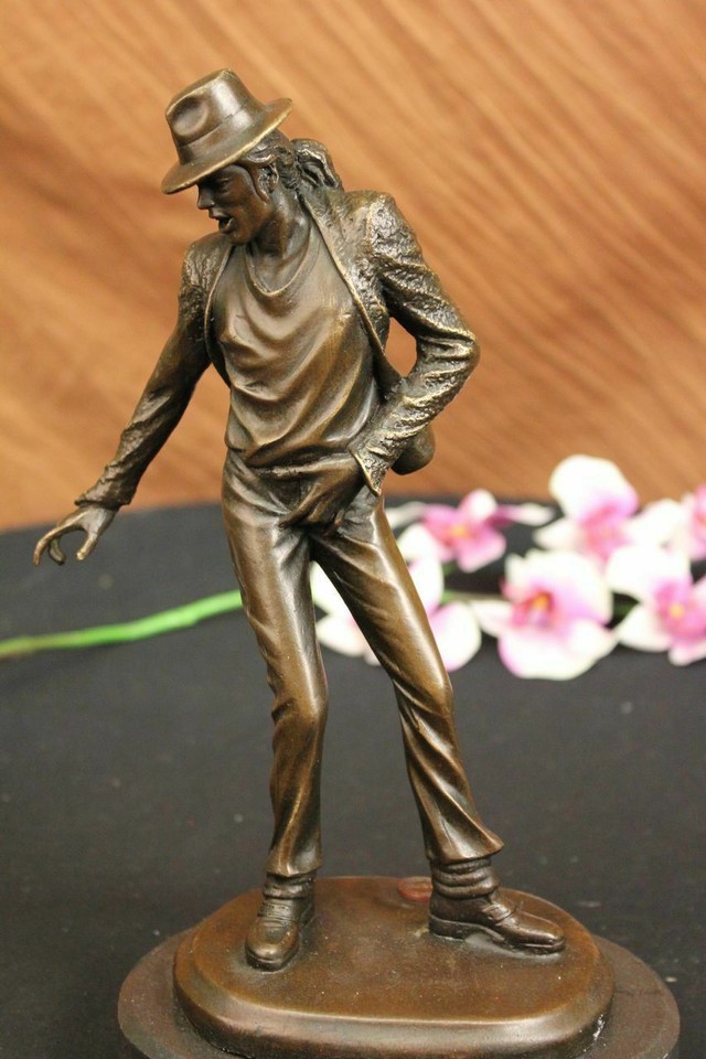 Signed Michael Jackson Classical Posture Pure Bronze Art Statue on Base ...